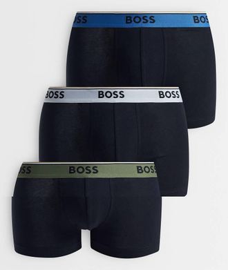 HUGO BOSS Power - Lot de 3 boxers &agrave; taille contrastante &agrave; logo - Noir