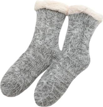 Beaupretty Chaussettes Chaudes Pour Femmes Hiver Chaussettes Antid&eacute;rapantes Cadeau De No&euml;l