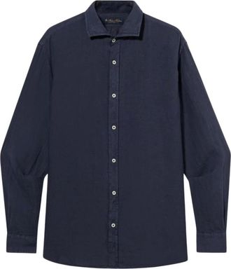 Brooks Brothers Homme, Chemises, Bleu, Taille: 3XL Chemise en lin coupe droite avec col italien