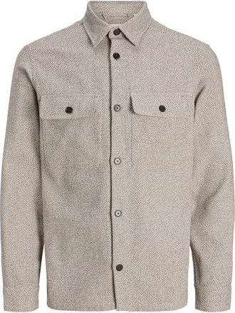 Jack & Jones Jprrayle Melange Solid L/S Sn Overshirt, Ermine, XL