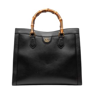 Gucci Sac cabas pr&eacute;-achet&eacute; &agrave; anses en bambou - Femme - Pre-owned - Noir - Taille: ONE Size