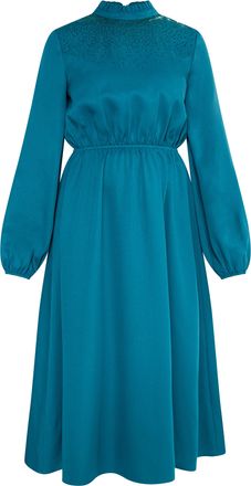 Usha Midikleid Damen blau/gr&uuml;n