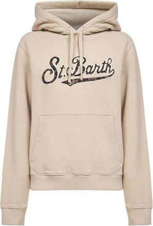 MC2 Saint Barth Femme, Sweatshirts et sweats à capuche, Beige, Taille: 42 FR Classic Leo 11 Emb Sweat à capuche