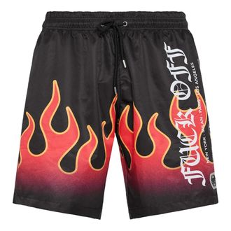Philipp Plein Homme, Maillots de bain, Noir, Taille: 4XL Swim Boxer Flame