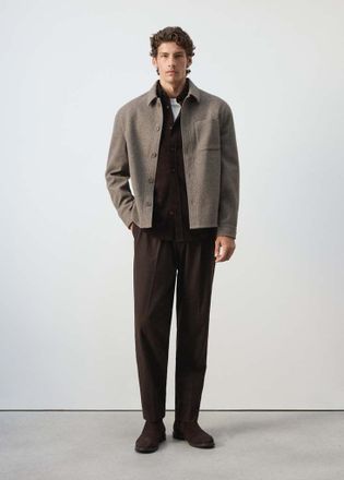 Mango Surchemise flanelle regular-fit marron moyen - Homme - XXL - MANGO MAN