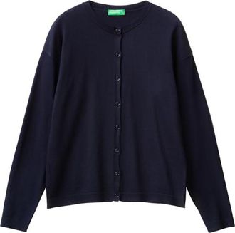 Benetton Maille cor&eacute;enne M/L 103cd500i Cardigan, Bleu Nuit 016, S Femme