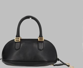 Balenciaga Womens Bowling Bolero Mini Leather Bag Black Handbags Hand