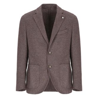 Lubiam Homme, Vestes, Brun, Taille: L Veste en Laine et Coton