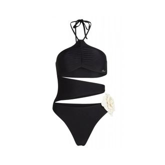 Karl Lagerfeld DNA Flower Swimsuit - - Swimwear - Damen - Schwarzk - L