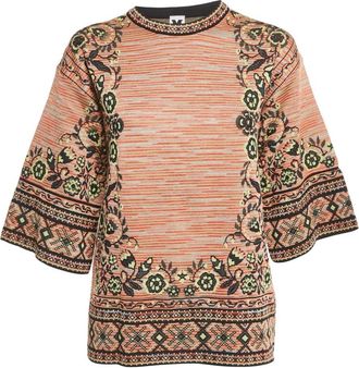 Missoni haut en maille à fleurs - Tons neutres