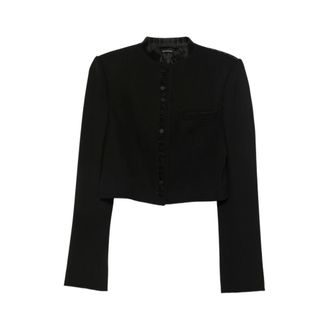 Tom Ford Femme, Vestes, Noir, Taille: 34 FR Veste &agrave; col mandarin