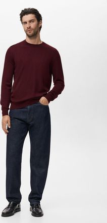 Mango Pull col cheminée 100 % laine mérinos lie de vin - Homme - XXL - MANGO MAN