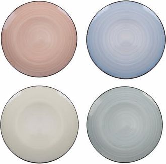 Villa D'Este Home Tivoli Servierplatte aus Steinzeug, handbemalt, 4 Töne