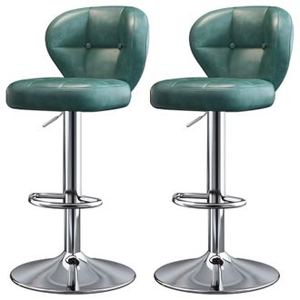 Generic Moderne Barhocker, 2Er-Set, Drehbar, mit R&uuml;ckenlehne, Metallgestell, Gepolstert, f&uuml;r K&uuml;cheninseln, 62-82 cm