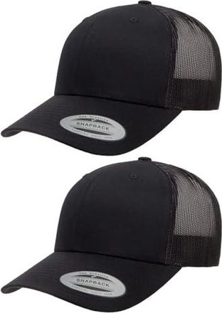 Yupoong YP Classics Casquette de Camionneur r&eacute;tro pour Homme, Noir, Taille Unique