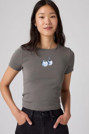 Levi's Graphic Hayes Cropped Tee - Femme - Noir / Chrome Cherry Smoked Pearl Anthracite - XS