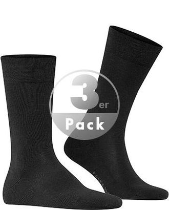 Falke Herren Socken schwarz Baumwolle unifarben