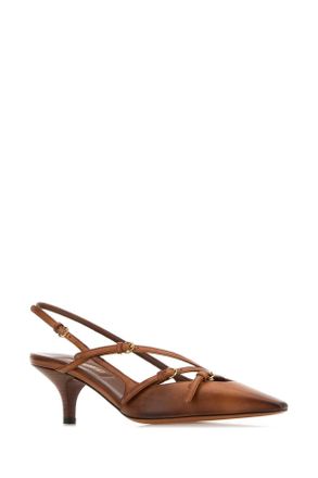 Miu Miu Womens Camel Leather Pumps Cognac Scarpe Con Tacco High Heel Shoes