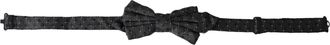Dolce & Gabbana Black Silk Patterned Adjustable Neck Men Papillon Bow Tie