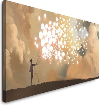 Paul Sinus Art GmbH Malerei 120x 50cm Panorama Leinwand Bild XXL Format Wandbilder für Küche Wohnzimmer Wohnung Deko Kunstdrucke