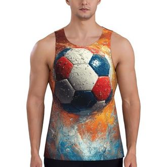 Generic D&eacute;bardeur respirant &agrave; s&eacute;chage rapide sans manches pour homme pour entra&icirc;nement &agrave; la plage S &agrave; 4XL, Ballon de football 9, 4XL