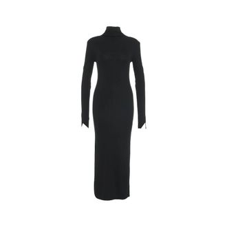 Thom Krom Schwarzes Kleid mit Schulterpolstern Aw24 - - Dresses - Damen - Schwarzk - XS