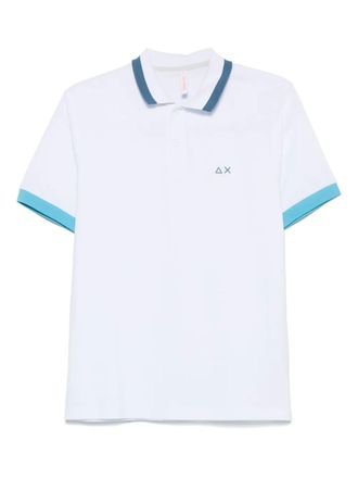 Sun 68 polo &agrave; rayures contrastantes - Blanc