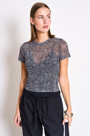 JAN 'N JUNE Damen vegan Mesh Shirt Evie Zebraprint