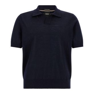 HUGO BOSS H-Lantoni Strick-Polo - - Knitwear - Herren - Blau - S