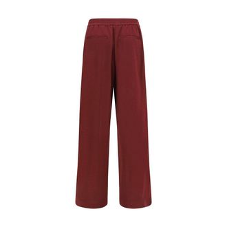 Brunello Cucinelli Cotton-Silk Blend Joggers - Bordeaux