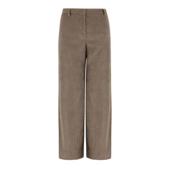 F.it Stoffhose aus geripptem Samt - - Trousers - Damen - Beige - 2XL
