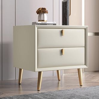 Generic Nachttisch Mit 2 Schubladen - Grauer Nachttisch Aus Mikrofaserleder Mit Massivholzrahmen Und Gedämpften Schubladen, Beistelltisch for Das Wohnzimmer(C