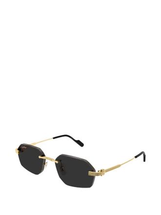 Cartier CT0616S Rimless Gold-Tone Sunglasses - Black