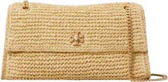 Tory Burch Femme, Sacs, Beige, Taille: ONE Size Sac bandouli&egrave;re tiss&eacute; Kira Turnlock