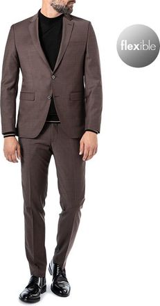 Daniel Hechter Herren Anzug braun Schurwolle