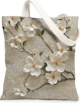 Generic Sac fourre-tout en toile r&eacute;utilisable pour le shopping, 33 x 38 cm, sac d&eacute;picerie r&eacute;utilisable pour femme, esth&eacute;tique, plage, peinture esth&eacute;tique, d&eacute;c
