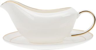 Cabilock Keramik Sauciere mit Unterteller Milchk?nnchen: Porzellan So?enkanne Sahnek?nnchen Saucenkanne Kaffeekanne So?enk?nnchen Milch Karaffe Sauciere Silber