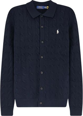 Polo Ralph Lauren Cardigan en coton torsad&eacute; - Homme - Pulls - Bleu - Taille: S