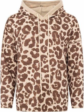 Zwillingsherz Hoodie Leo Kapuze, Animal-Muster, 3/4-Arm, Kordel, modisch