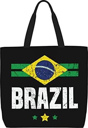 Generic Sac De Courses Drapeau Du Br&eacute;sil Fourre Tout R&eacute;utilisable De Grande Capacit&eacute; Sacs En Toile Pour Femmes, Pour Shopping, Voyage, Tous Les Jours, Femmes