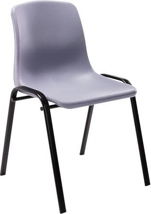 Clp Chaise Empilable Nowra avec Assise en Plastique I Chaise avec Pi&egrave;tement en m&eacute;tal Noir Mat I Chaise Visiteur Pratique I Hauteur DAssise 42cm, Couleur:G