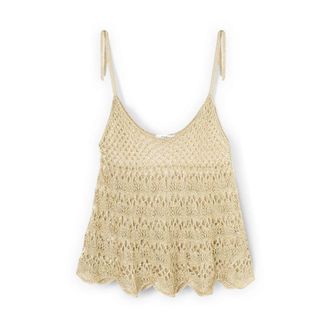 Motivi Openwork Lurex Strickoberteil - - Tops - Damen - Gelb - M