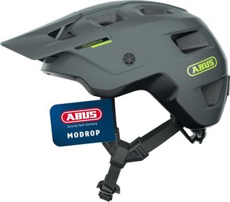 ABUS MTB-Helm MoDrop - robuster Fahrradhelm mit guter Bel&uuml;ftung f&uuml;r Mountainbiker - individuelle Passform - f&uuml;r Damen und Herren - Grau Matt, L