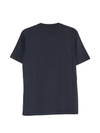 Emporio Armani Logo-Embroidered Cotton T-Shirt - Navy