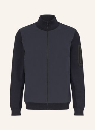 HUGO BOSS Strickjacke Momentum Im Materialmix Mit Merinowolle blau