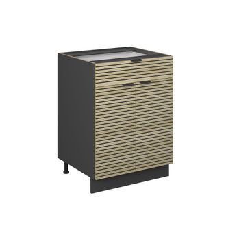 Vicco K&uuml;chenschr&auml;nke Fame-Line, Eiche Paneel, 60 cm mit Schublade, ohne Arbeitsplatte