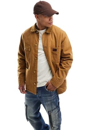 Superdry Surplus - Veste en jean 4 poches - Marron tabac