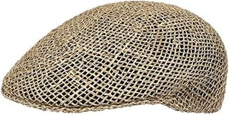 LIPODO Casquette Plate en Paille Femme/Homme - Made in Italy Bonnet de avec visière Printemps-été Été - 61 cm Nature