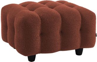 Sweeek Sweeek - Pouf, module pour canap&eacute;, repose-pieds pour canap&eacute; 3 places en bouclette textur&eacute;e terracotta l 69 x p 59 x h 48cm - Leon