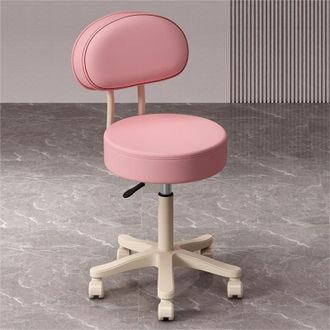 Generic Hocker H&ouml;henverstellbar Mit Fu&szlig;st&uuml;tze &middot; Drehhocker 360&deg; Drehbar &middot; B&uuml;rohocker & Friseurhocker &middot; Rollhocker Mit R&uuml;ckenlehne Aus PU-Leder &middot; Arbeitshocker